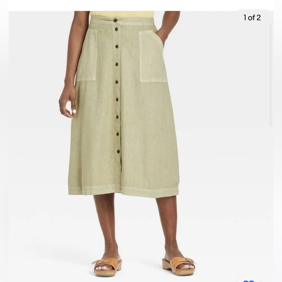 Universal Thread | Skirts | Universal Thread Womens Buttonfront Utility Aline Midi Skirt Green ...